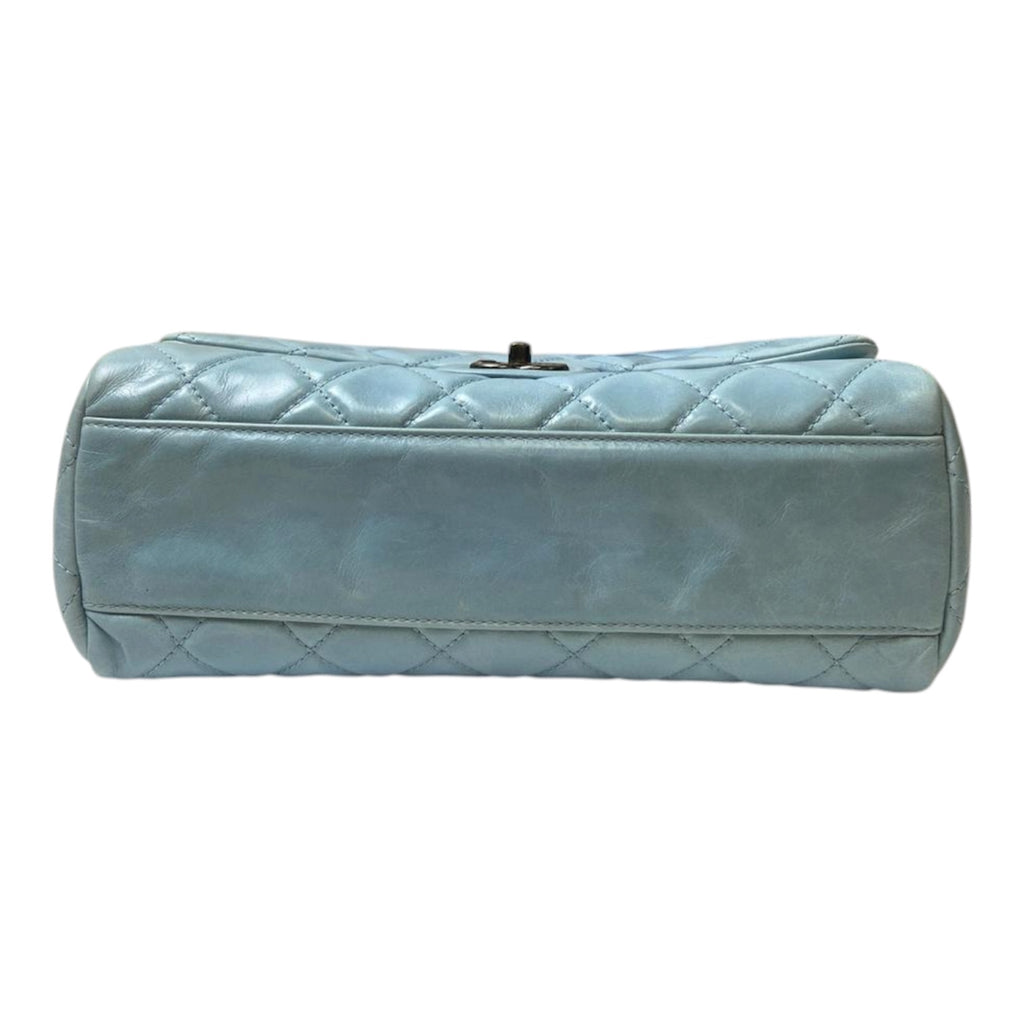 Chanel Classic Flap Jumbo Bag – Soft Blue Glazed Lambskin Leather ...